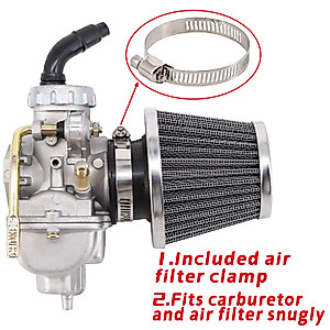 HOOAI PZ20 Carburetor for Kazuma Baja 50cc 70cc 90cc 110cc 125cc TaoTao 110B NST SunL Chinese Quad 4 Stroke ATV 4 Wheeler Go Kart Dirt Bike Honda CRF50F XL75 CRF80F XR50R with Air Fuel Filter