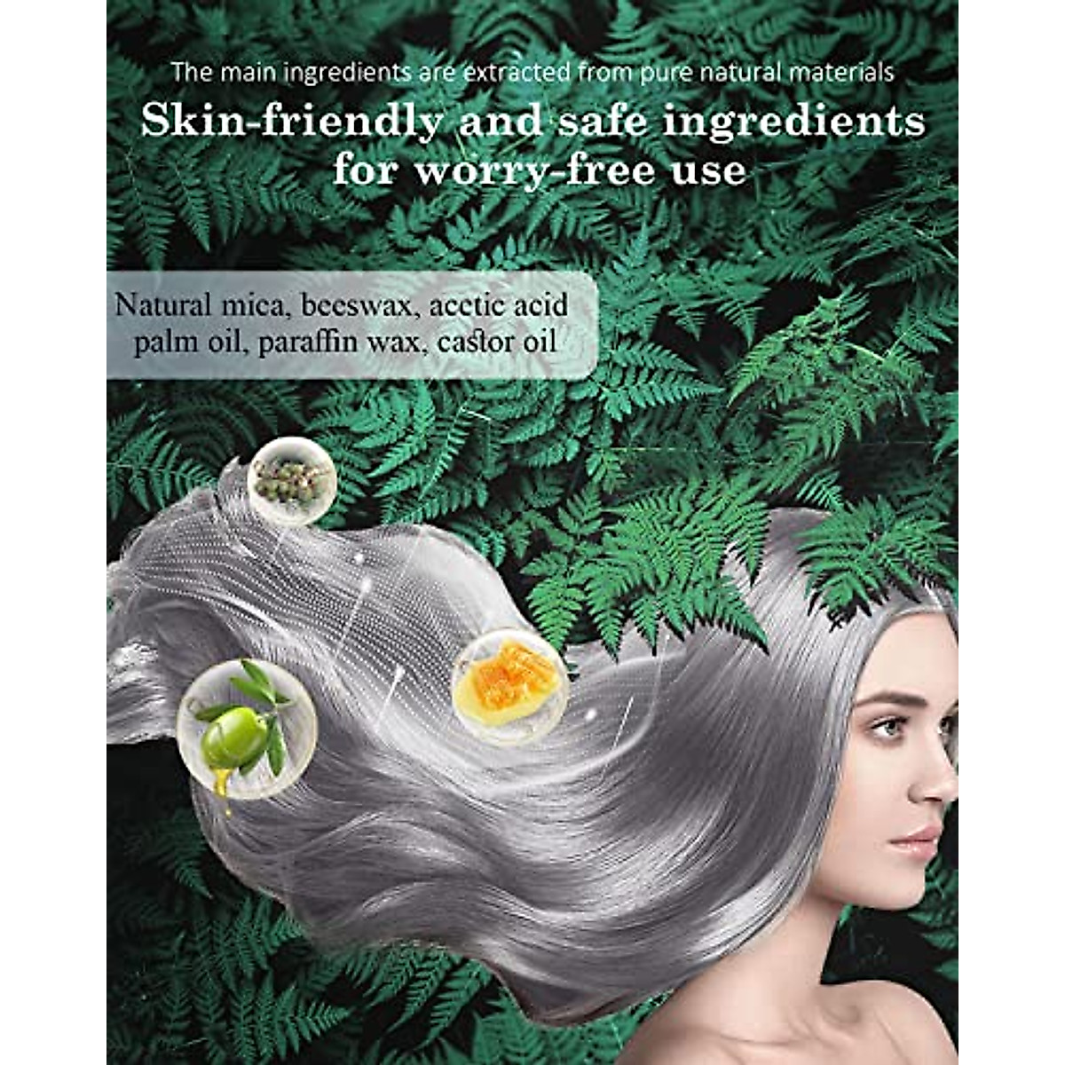 MCOSKIT Hair-Color-Wax for Men & Women, Natural Washable Temporary Hair Dye Clay Pomades & Instant Styling Creams, Fun Hair Mud for Cosplay, Halloween, Party. 4.23oz/White