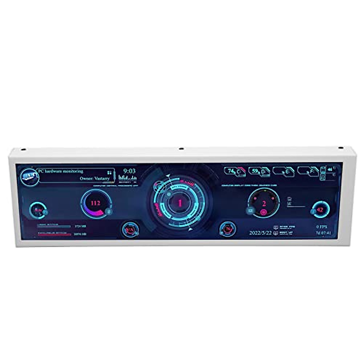 Computer Temp Monitor, 8.8in IPS 1920x480 60Hz PC Sensor Panel Display Multifunction for Desktop