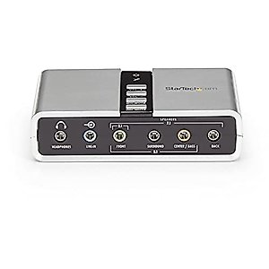StarTech.com 7.1 USB Sound Card - External Sound Card for Laptop with SPDIF Digital Audio - Sound Card for PC - Silver (ICUSBAUDIO7D)