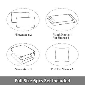 ROWADALO 6 Pieces Bed in A Bag Gamer Bedding Set for Boys Kids Adult Gaming Comforters Set,Boys Bed in A Bag Set Queen Size Comforter with Fitted Sheet Flat Sheet Pillowcase pillowsham,DJTH5028Queen