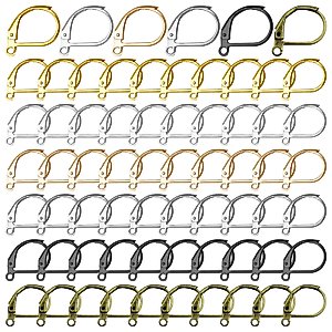 180pcs Hypoallergenic French Earring Hooks Lever Back Earrings French Hook Ear Wire Leverback Earwires Earring Supplies Findings for DIY Jewelry Making(6 Colors)