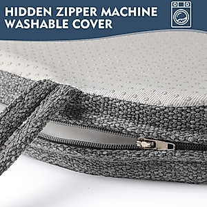 PLZSITDOWN Chair Cushions for Dining Chairs, Seat Cushions for Kitchen Chairs 16"x16" Non Slip Indoor Chair Pad with Ties Removable Cover Dark Grey