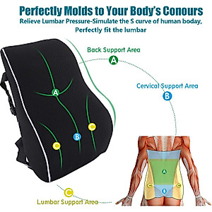 QUTOOL Lumbar Support Pillow & Foot Rest
