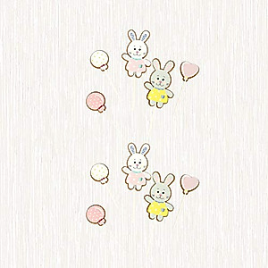 Amosfun Party Cake Decor Cartoon Rabbit Balloon Cake Toppers Lovely Double Layer Cake Toppers Creative Cake Decorative Plug Cards for Party Kids Day for Party Cake Decortion