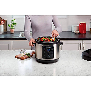 Crock-pot 8-Quart Multi-Use XL Express Crock Programmable Slow Cooker with Manual Pressure, Boil & Simmer with Extra Sealing Gasket, Stainless Steel