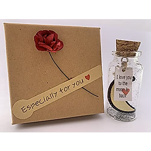 MUZRUYOU Romantic Gifts for Her or Him -I Love You to The Moon and Back - Cute Decorative Jar - Love Present for Boyfriend, Girlfriend, Husband, Wife (Moon in a Bottle)