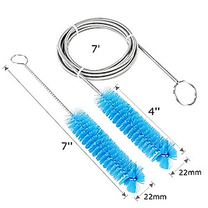 CPAP Tube Cleaning Brush-7 Feet Flexible + 7 Inches Handy Stainless Steel Wire Bristle Brush- Fits for Standard 22mm Diameter Tubing