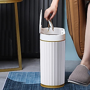 XDCHLK Home Smart Sensor Trash Can Waterproof Narrow Trash Bin Electronic Automatic Kitchen Bathroom Toilet Big Rubbish Bin