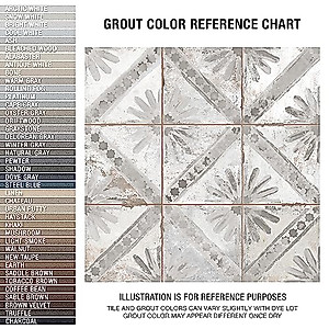 SomerTile FPEHMMKGR Harmonia Kings Marrakech Grey 13" x 13" Ceramic Floor and Wall Tile, White