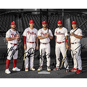 Ikonic Fotohaus Bryce Harper Schwarber Realmuto Hoskins Castellanos Signed Photo Autograph Print Wall Art Home Decor