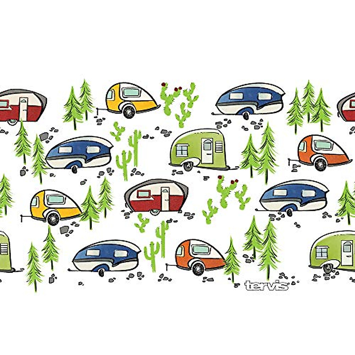 Tervis Retro Camping Triple Walled Insulated Tumbler Travel Cup Keeps Drinks Cold & Hot, 20oz Legacy, Stainless Steel