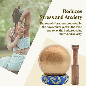 Tibetan Singing Bowl Set - 3.75” inches Sound Bowl Meditation Set - Meditation Bowl with Random Cushion and Mallet - Cuencos Tibetanos for Sound Bath and Healing