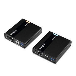 gofanco USB KVM and HDMI Over CAT6 / CAT7 Extender – 230ft Extension, 1080p HDMI Video, 2X USB Keyboard/Mouse, Near Zero Latency, HDMI Loopout, Lightning/Surge/ESD Protection (KVMHDExt70)