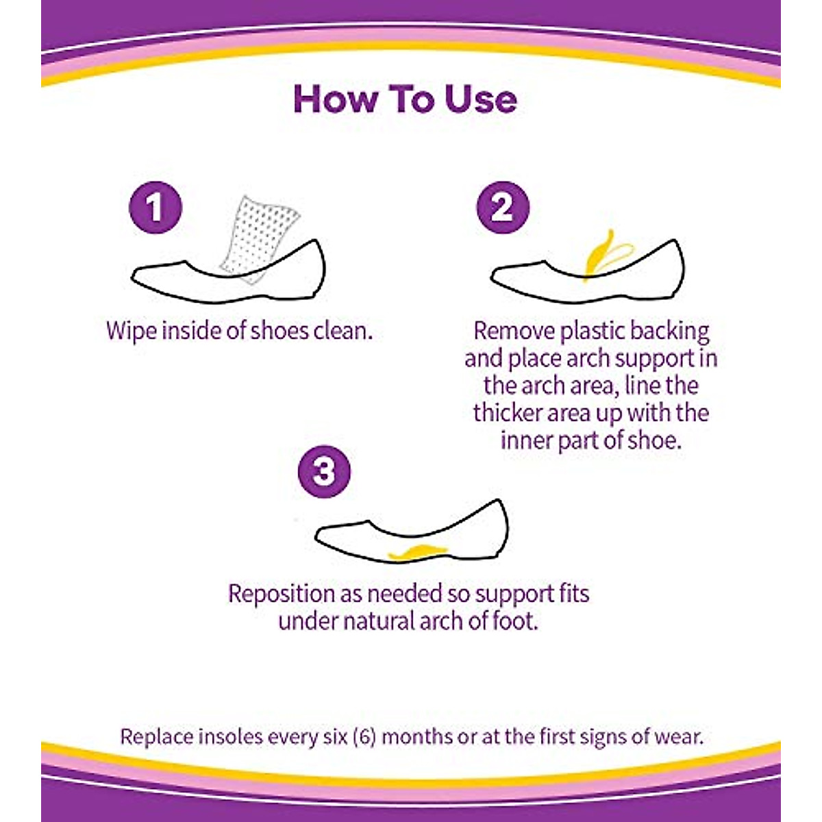 Dr. Scholl’s Stylish Step Hidden Arch Support for Flats, 3 Pairs