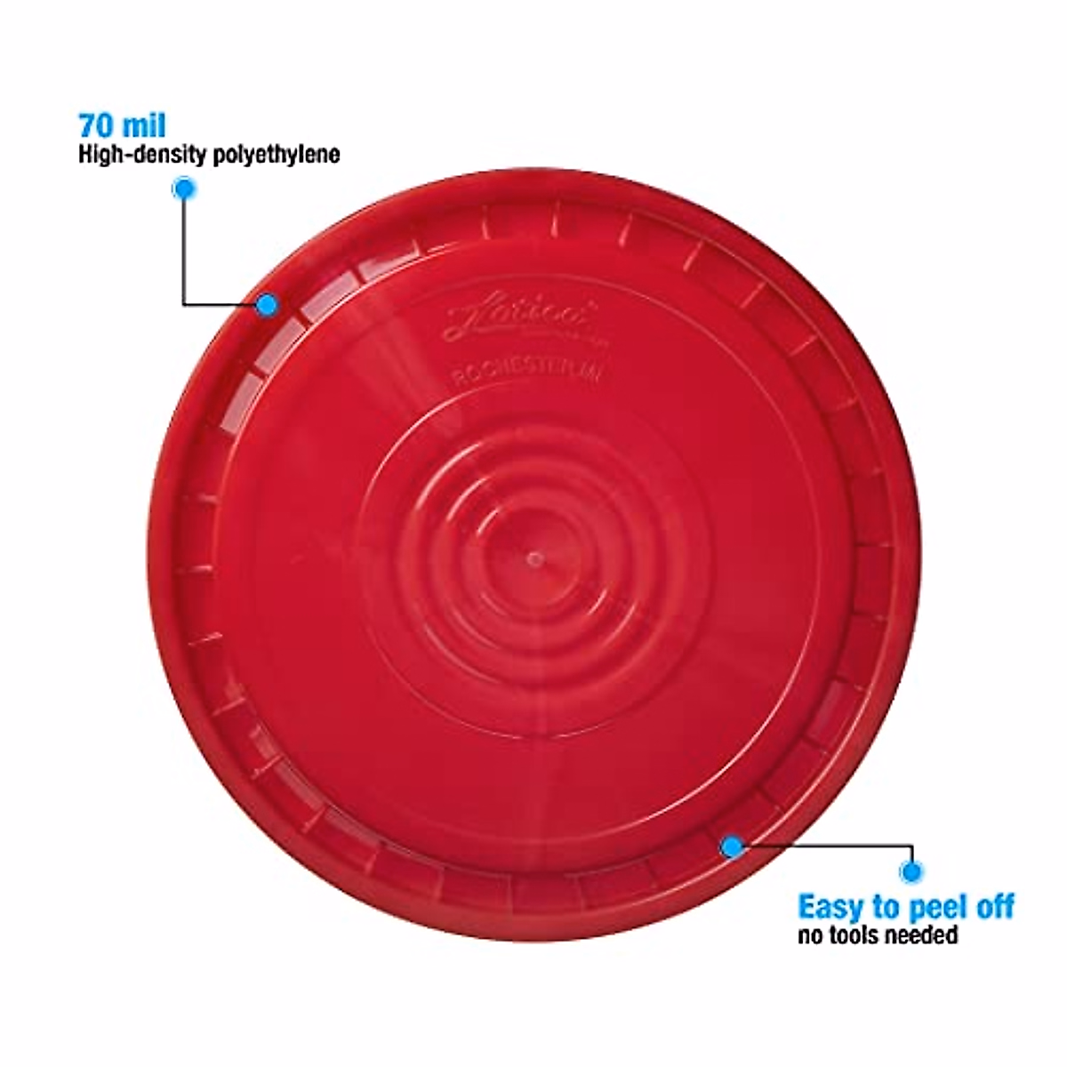 Hudson Exchange Car Wash, Dust Collector & General Use 7 Gallon Bucket with Red Lid, HDPE, Natural