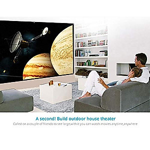 84'' Portable Projector Screen 16:9 White 84 Inch Diagonal Video Projection Screen Foldable Wall Mounted