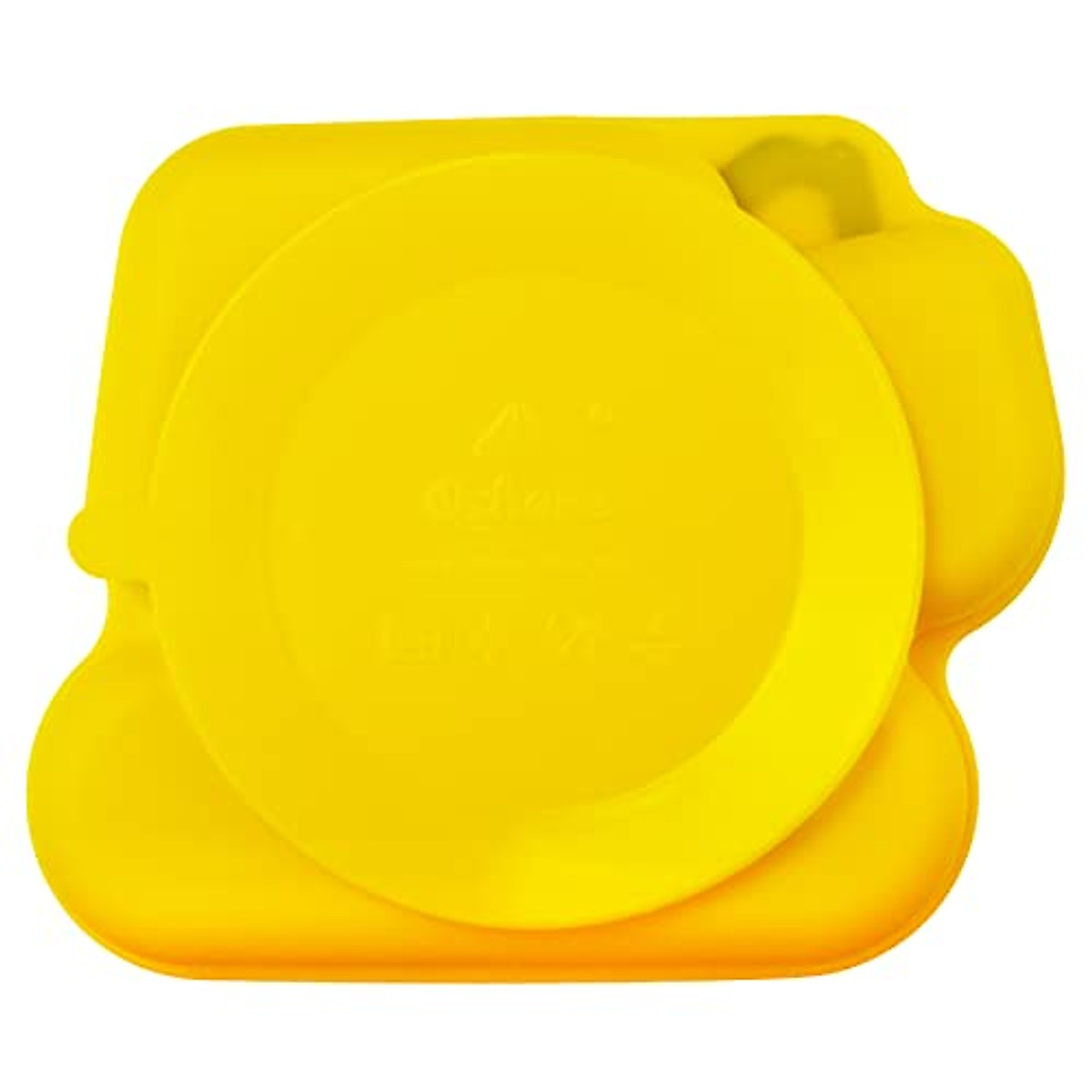 Baby Plate Silicone Divided, Suction Toddler Plates Dishes for Toddler Kids Self Feeding, BPA Free, Microwave & Dishwasher Safe(Yellow)