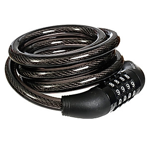 POLICE Bike Lock Cable, Combination Bicycle Lock, Cable Lock for Outdoor Equipment, 5ft