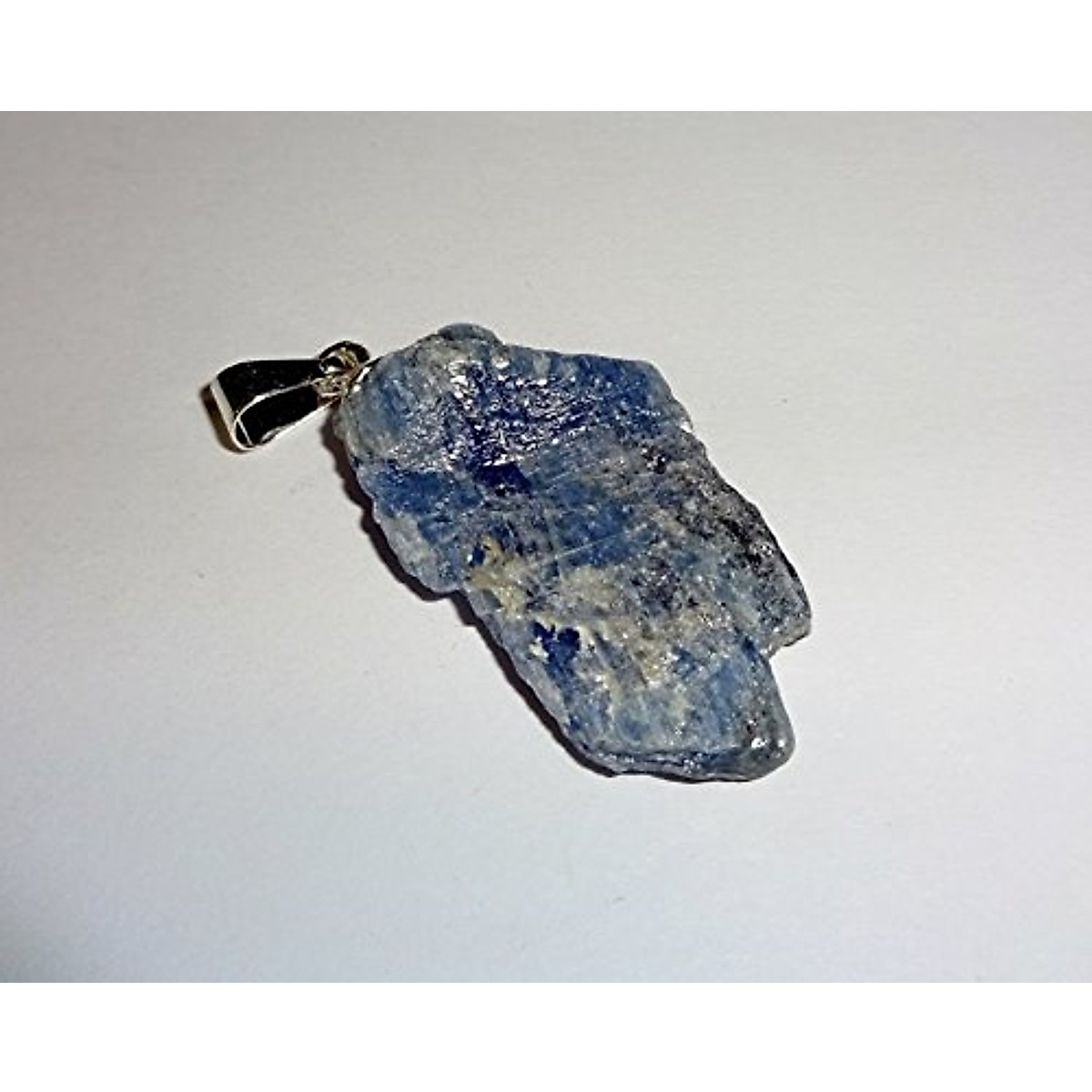 Sublime Gifts 1pc Raw Blue Kyanite with Mica Rough Natural Premium Quality Free Form Pendant with Bail Loop
