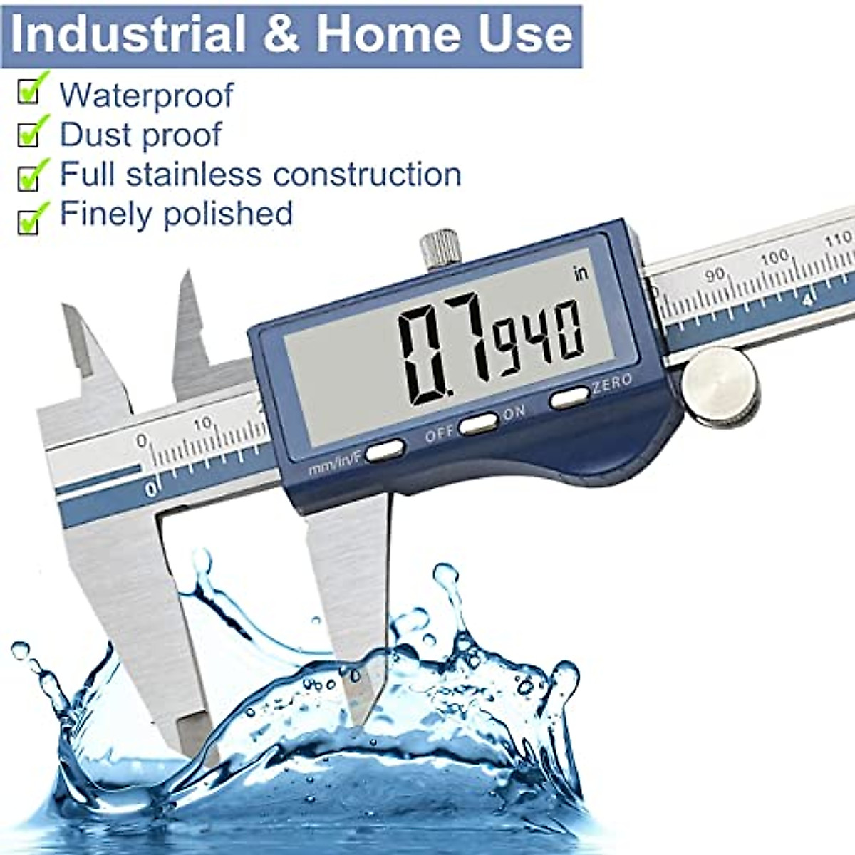 Digital Calipers, 6" Electronic Caliper Measuring Tool, Digital Micrometer with Large LCD Screen, Extreme Accuracy for Home/Industrail/Jewlery Measurement