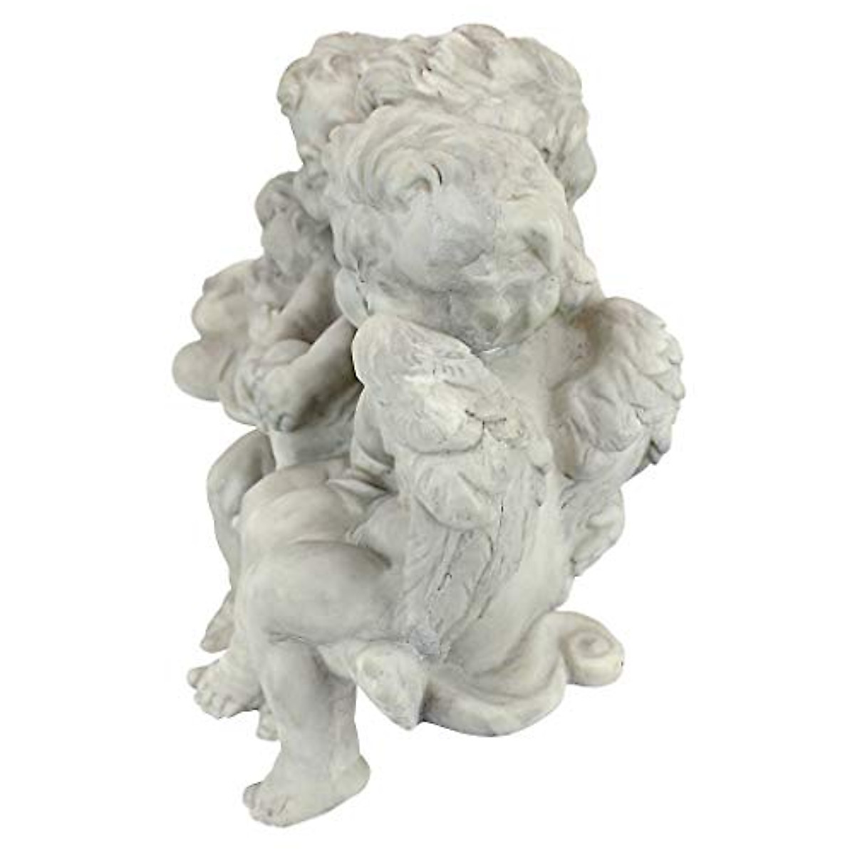 Design Toscano SH380151 Cherub Conclave Shelf Sitting Angel Statue, Antique Stone Finish
