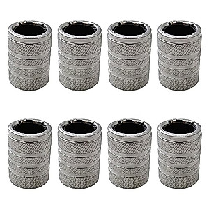 8 Pcs Aluminum Tire Stem Valve Caps Aluminium Car Dustproof Wheel Air Port Caps Cover(Silver)