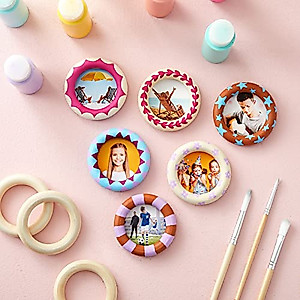 30 Pack 3 Inch Wooden Rings for Crafts, Macrame, Crochet, DIY Jewelry Making