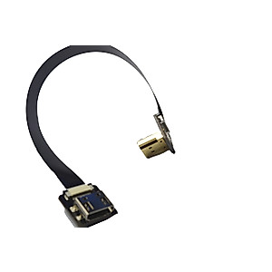 Short Flat Slim Thin HDMI FFC FPV HDMI Cable Standard HDMI Female Plug to Standard HDMI Male 90 Degree Compatible with RED blackmagic BMCC Sony FS7 Canon C300 Black 10cm
