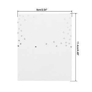 MECCANIXITY 40pcs Place Cards, Line Border Printable Place Name Cards for Table Setting Wedding Dinner Parties Events Reserved Seating, White Silver Dots