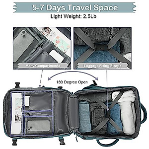 Hanples Extra Large Travel Backpack for Women as Person Item Flight Approved, 40L Carry On Backpack, 17 Inch Laptop Backpack, Waterproof Backpack, Hiking Backpack, Casual Bag(Peacock Blue)