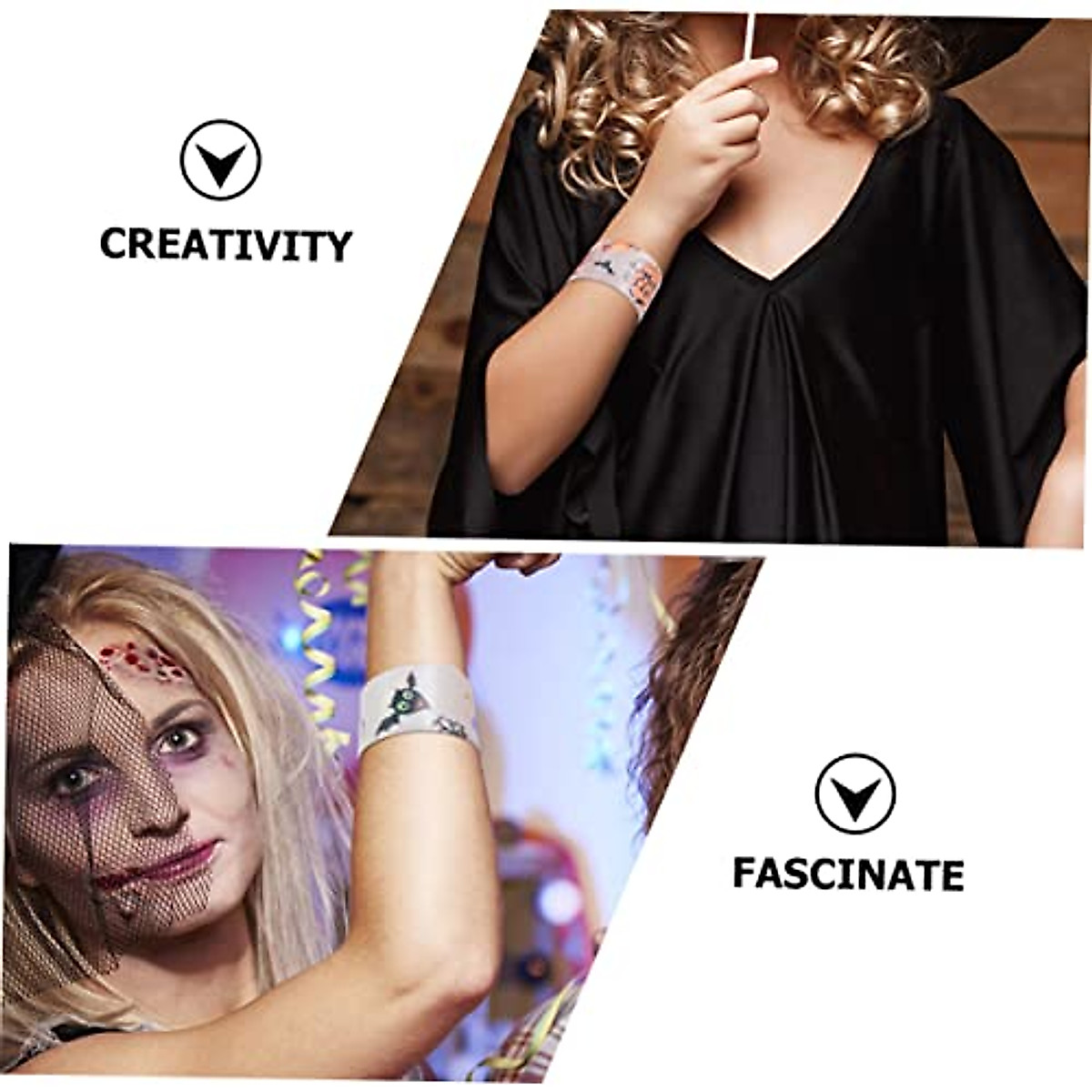 FOYTOKI 250 pcs Fillers Decorations Random Halloween Assorted Classroom Prizes Supplies Decoration Ring Witches Favors Goodie Bag Bracelet Spider Wristbands Bracelets Kids Party Snap Bulk