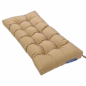 Wuisimiy Outdoor Bench Cushion，Porch Swing Cushions，Patio Replacement Cushions，51x19.5in for Garden Furniture Patio Lounger Bench Swing Loveseat,Khaki