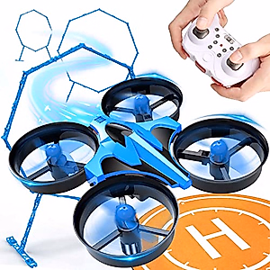 Dolanus Mini Drone for Kids Beginner - Fun Fly Racing Games, More Accessories RC Indoor Small UFO with Multiple Modes and 2 Batteries, Propeller Remote Control Quadcopter Helicopter for Boys, Blue, 8+
