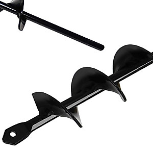 SYITCUN 1.8“x14.6 Auger Drill Bit for Planting Solid Shaft Heavy Duty Auger Spiral Drill Bit for Planting Bulb Bedding Plants Plants Drill bit for 3/8” Hex Drive Drill