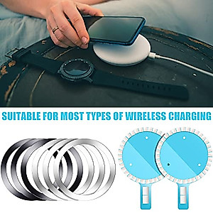 Flutesan 8 Pcs Magnetic Universal Wireless Car Charger Case Ring Stickers Metal Materials Compatible with Magsafe Wireless Charger Magnet Sticker Compatible with iPhone 13 Series/12 Series Phone Case