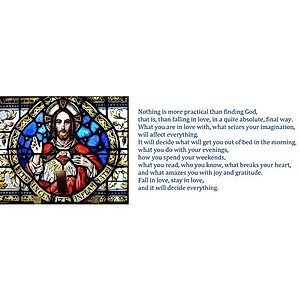 CafePress Sacred Heart And Arrupe Quotation Mug Ceramic Coffee Mug, Tea Cup 11 oz