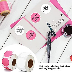 Dadarolly 2'' Round Thermal Labels, Circle Sticker Labels for Thank You Stickers Inventory, DIY Logo and Color Coding, Compatible with Munbyn, Rollo, Idrpt, Lablerange, Zebra, White, 1 Roll 500 Labels
