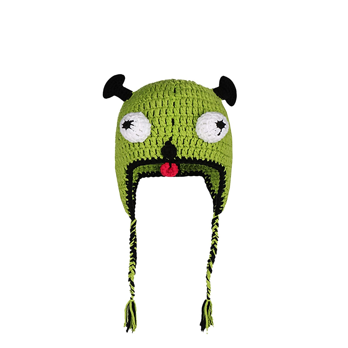 JOYEAR Devil Hat,Crochet Funny Hat,Silly Hats,Cute Cartoon Winter Warm Hat，Suitable for Children and Adults Green