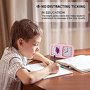Secura 2 in 1 Visual Timer/Alarm Clock, 60-Minute Silent Study Timer & Table Clock, Time Management Countdown Tool for Kids, Adults, and Teachers (Pink)