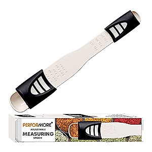Adjustable Measuring Spoon with Double End Adjustable Scale, 9 Stalls All in One Measuring Spoon, Wide Range of Measurements, Measures Dry and Semi-Liquid Ingredients for Baking, Cooking, Powder