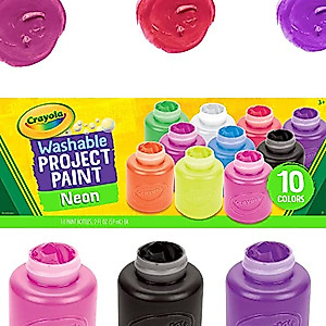 Crayola Washable Kids Project Paint - Neon (2oz), Arts & Crafts Supplies For Kids, Preschool & Kindergarten, Gifts, Ages 3+