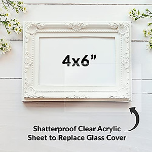 SimbaLux Acrylic Sheet Clear Plexiglass 4” x 6” 0.04” Thick (1mm) Pack of 5 Transparent Plastic Plexi Glass Board with Protective Paper for Photo Frame Replacement, DIY Display Projects, Craft