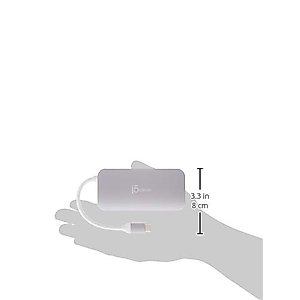 j5create USB-C 9-in-1 Multi Adapter Multi Adapter HDMI/Ethernet/USB 3.1, SD and MicroSD/PD 3.0 | 4K HDMI for MacBook | ChromeBook |USB-C Devices (JCD383)