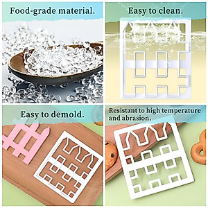 AUNMAS Fence Cookie Cutter, Plastic Fondant Cake Fence Printing Cutting for DIY Fondant, Gum Paste, Polymer Clay, Cake Border Decorating, White Baking Tool