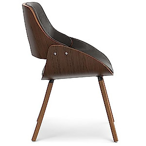 SIMPLIHOME Malden Dining Chair in Distressed Brown Vegan Leather, 22.8" W x 20.9" D x 30.9" H, Mid-Century Modern Wood Back Chair for Dining Room