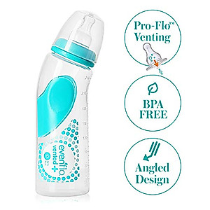 Evenflo Feeding Advanced Angled Vented Bottles, 9 Ounce (Pack of 6)
