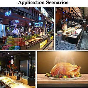 Hanging Food Heat Lamp, Food Warmer Lamp with 250W Bulb for Buffets Restaurant, Adjustable Height 60-180cm,2pack