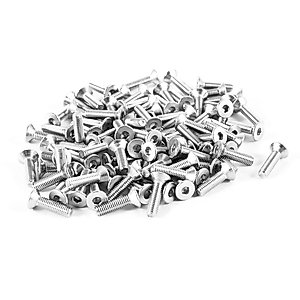 uxcell 100pcs 304HC Steel Hex Countersunk Flat Head Bolts Screws M3x12mm
