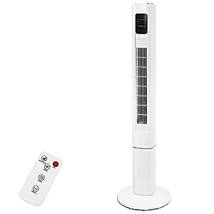 Kismile 36'' Tower Fan with Remote, Oscillating Quiet Cooling Fan, Bladeless Standing Fan with 3 Modes, Built-in Timer, LCD Display for Home/Office (White, 36 Inch) (47 inch, White)